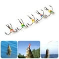 5Pcs 6/8/10/12 Size Winter Ice Fishing Hook Sea Fishing Three Jaw Hook ...