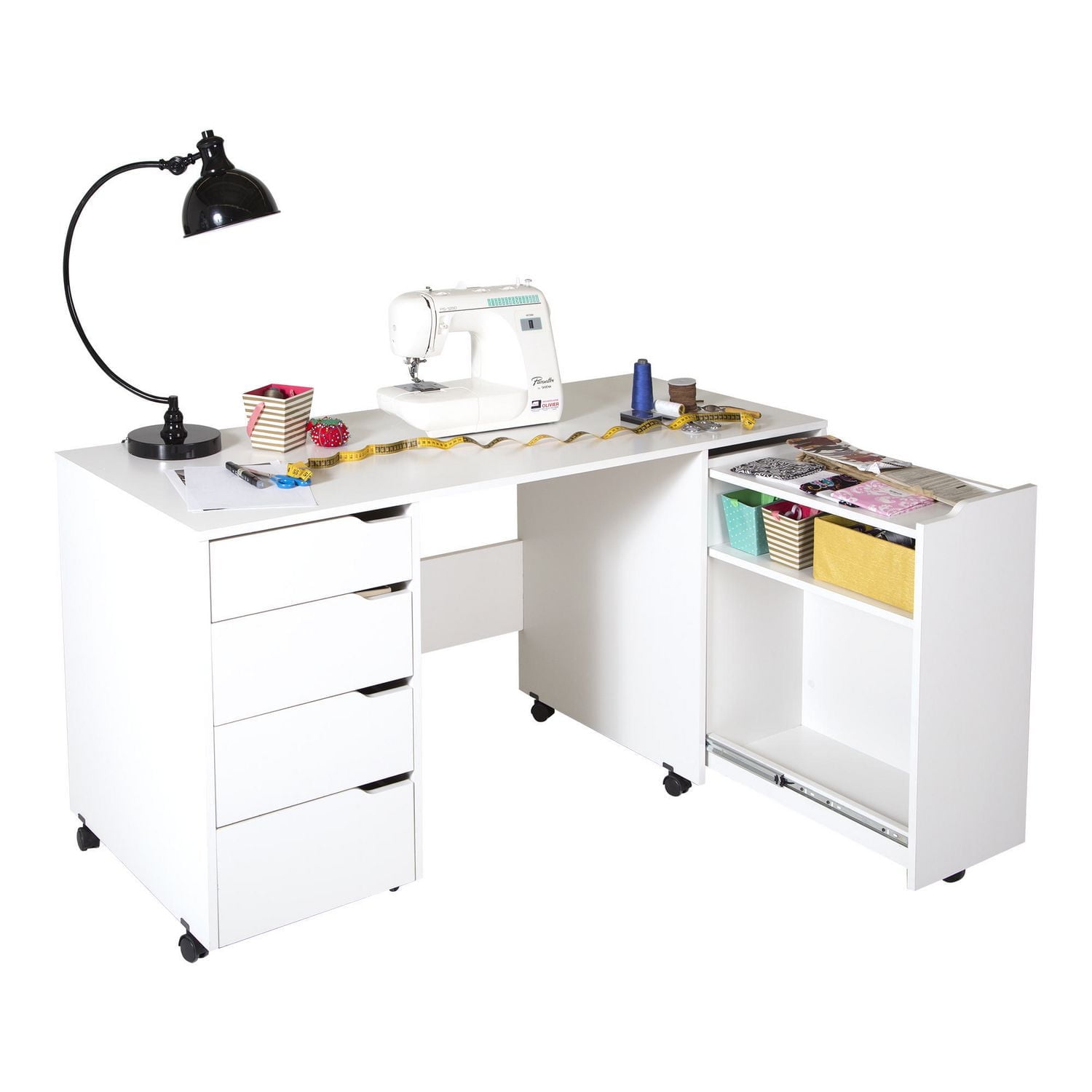 South Shore, Crea Sewing Craft Table on Wheels, Pure White - Walmart.ca