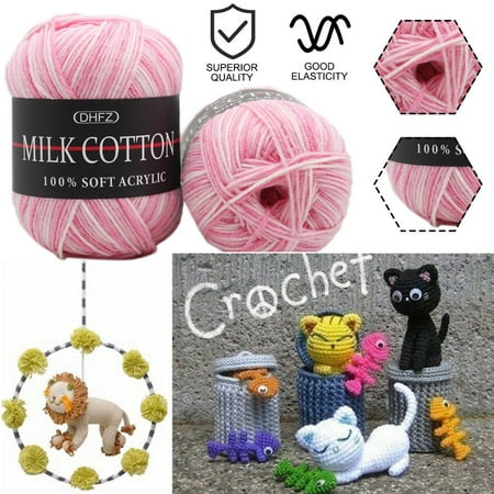 Wool Crochet Kniting Yarn 3 Strands of Colored Floral Lines Knit Baby ...