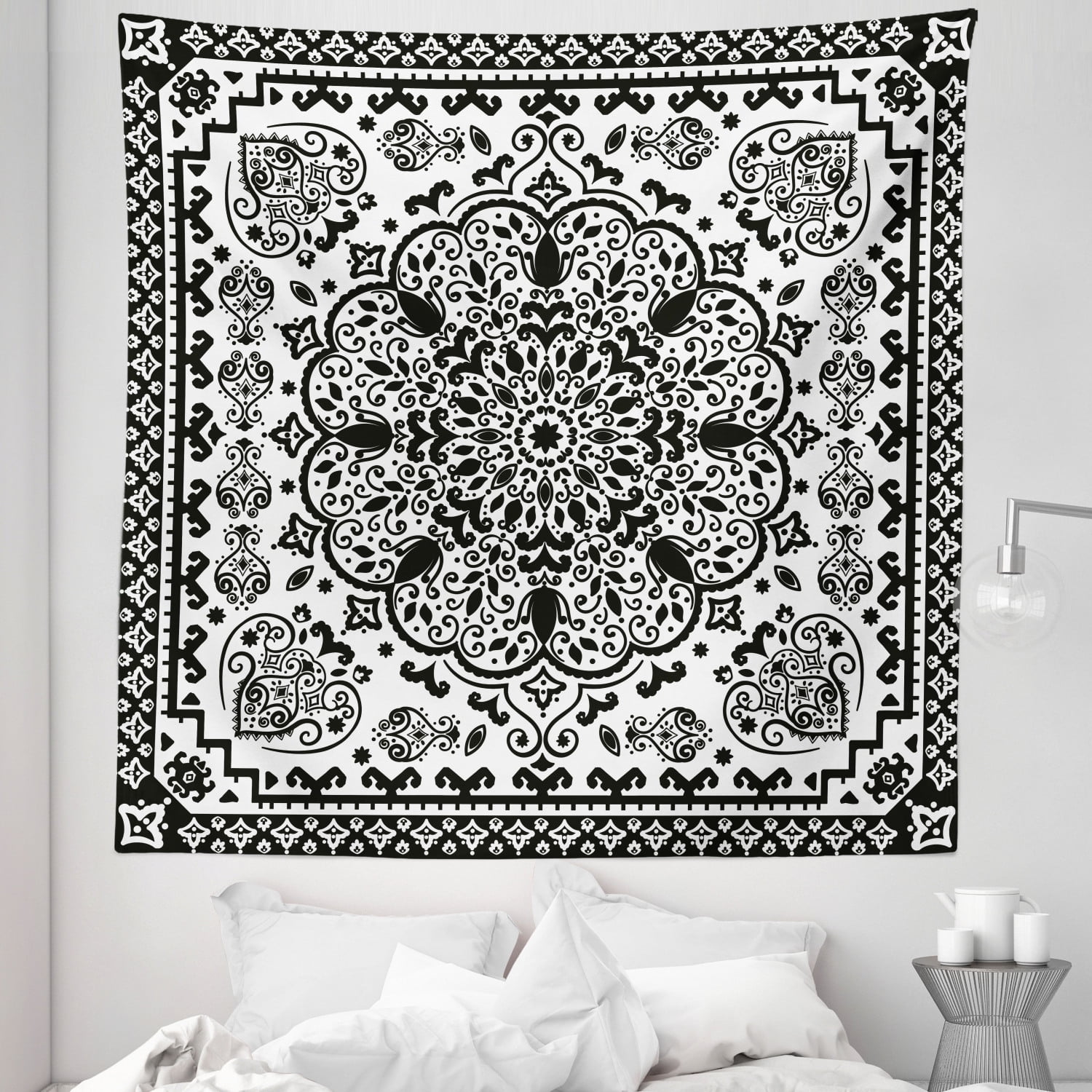 Ethnic Tapestry, Mandala Floral Lace Oriental Paisley Design Lace Image ...