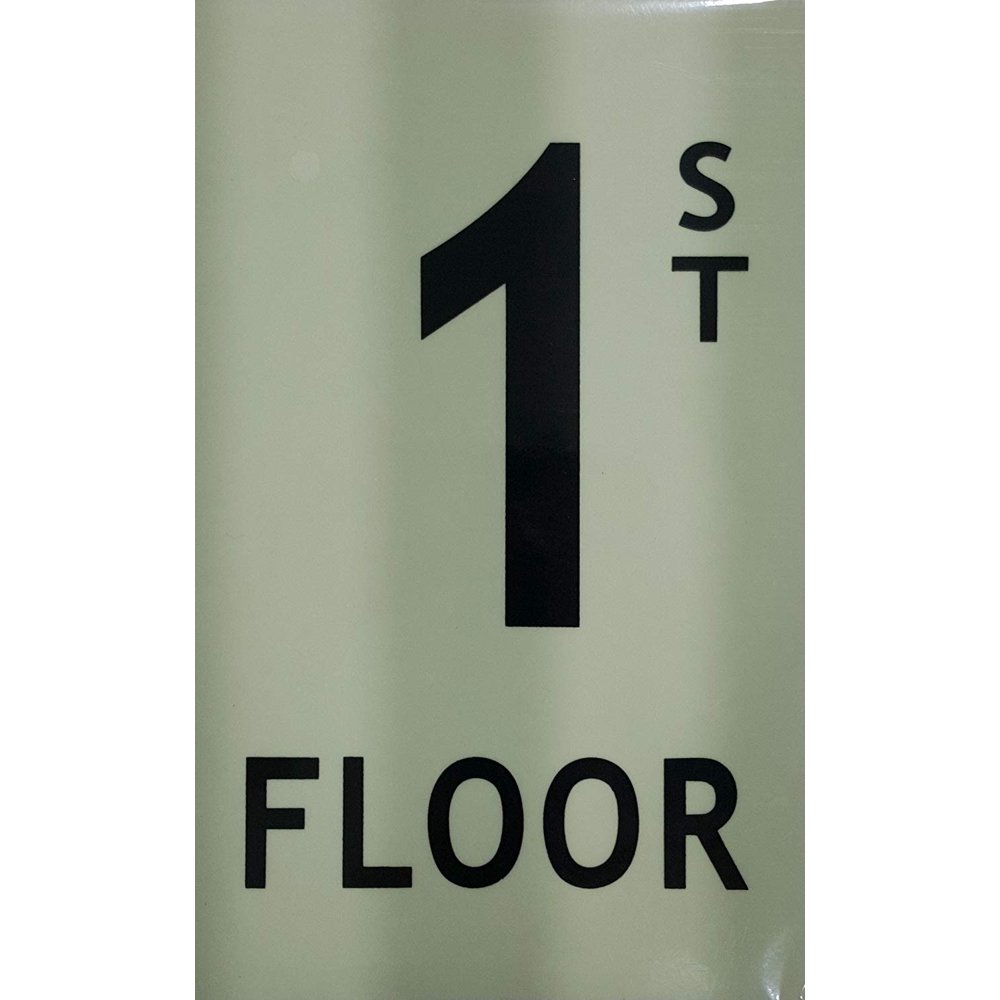 Floor number 1 Sign HEAVY DUTY / GLOW IN THE DARK "FLOOR NUMBER" SIGN ...