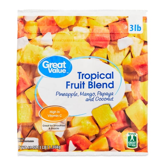 Great Value Mango Chunks, 48 oz Frozen, Resealable Bag, High in Vitamin ...