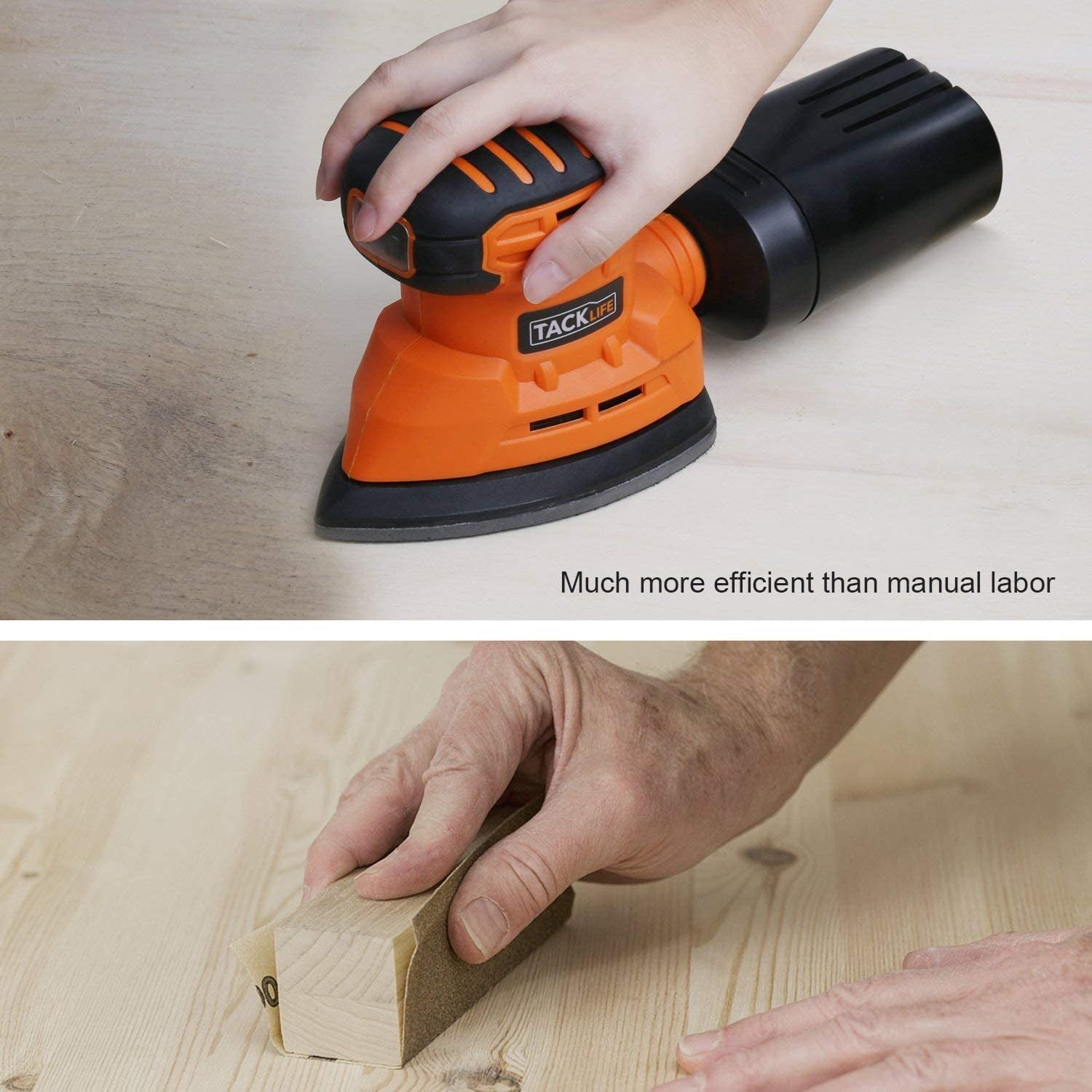 TACKLIFE Classic Mouse Detail Sander with 12Pcs Sandpapers, 12,000 OPM ...