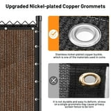 Younik 6x50ft Fence Privacy Screen, Brown HDPE Mesh, Brass Grommets, 90 ...