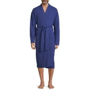 Turquaz Linen Lightweight Long Waffle Kimono Spa Robe for Men (Small ...