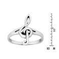Small Treble Clef Musical Note Sterling Silver Ring-7 - Walmart.com