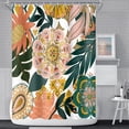 Bohemian Floral Bathroom Shower Curtain Boho Abstract Tropical Leaves ...