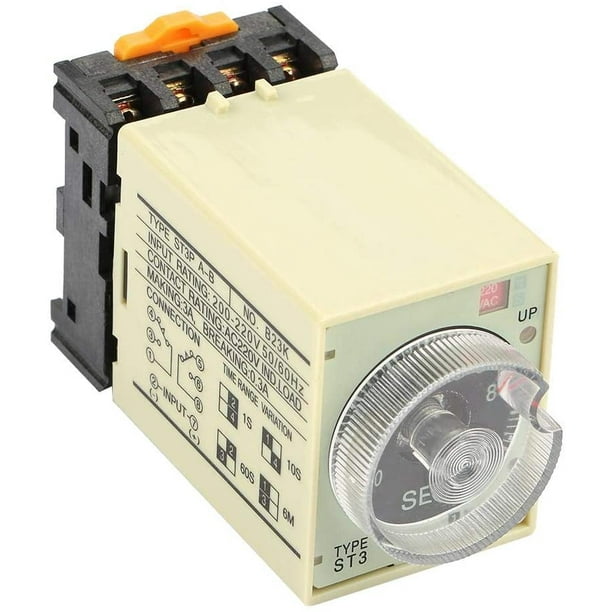 Power On Delay Timer Relay, ST3PA-B 0-10S AC 220V Power On Delay Timer ...