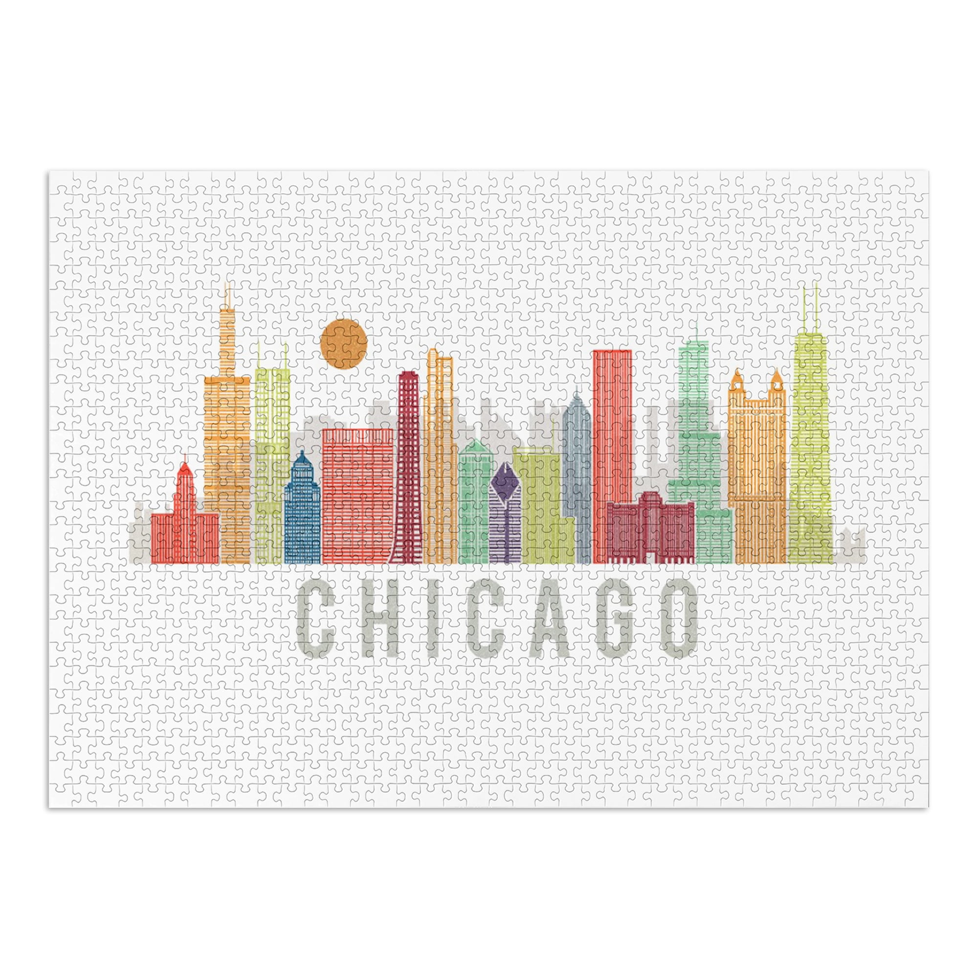 Chicago, Illinois, City Vector Opacity, White Version (1000 Piece ...