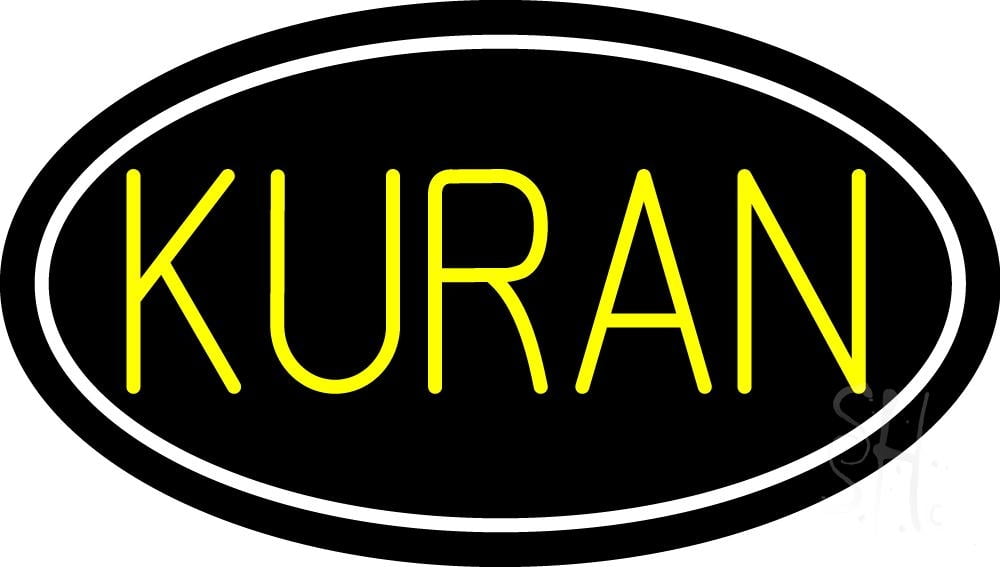Yellow Kuran With Border LED Neon Sign 20" Tall x 37" Wide - inches ...