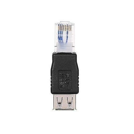 USB A Female to Ethernet RJ45 Male Adapter Converter Router Connector ...