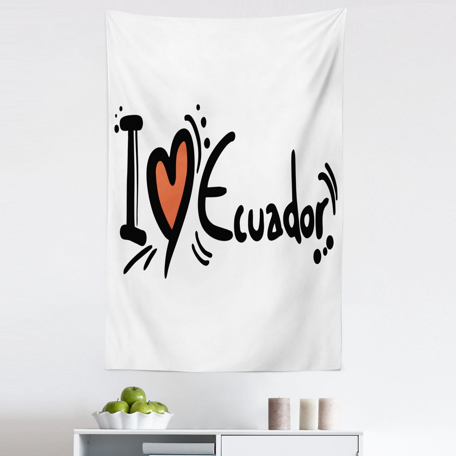 Ecuador Tapestry, I Heart Ecuador Lettering Simple Calligraphic ...