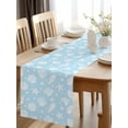 Burlap Table Runner 70 Inches Long, White Light Blue Ocean Shell Conch ...