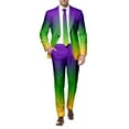 FYEGRE Men's Carnival Suit Two Piece Set Formal Attire With Purple Gold ...