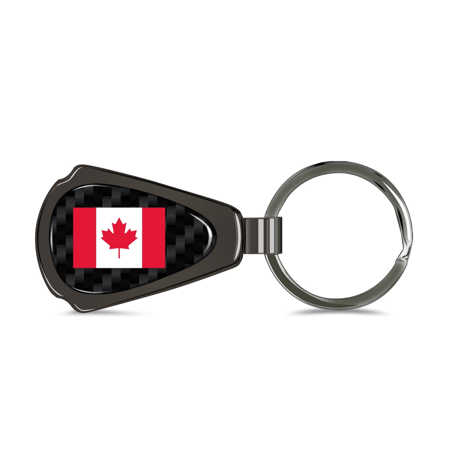 Canada Leaf National Flag Real Carbon Fiber Gunmetal Gray Teardrop Key ...