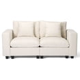 WestinTrends Augusta 70" Modular Chenille Loveseat Sofa With USB/Type-C ...