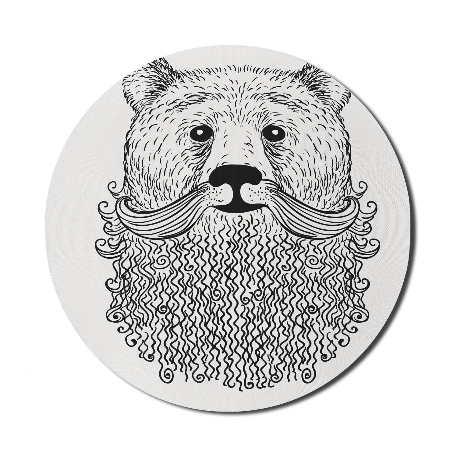Indie Mouse Pad for Computers, Doodle Style Sketch Bear Portrait with ...