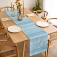 Abstract Blue Dining Table Runner, Rustic Farmhouse Minimalist Blue ...