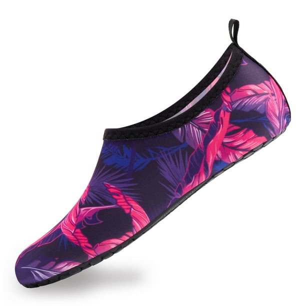 VIFUUR Water Shoes Barefoot Quick-Dry Beach Swim Socks for Women Purple ...