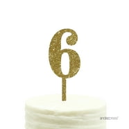 Gold Glitter Script Number Two Acrylic Birthday Cake Topper - Walmart.com