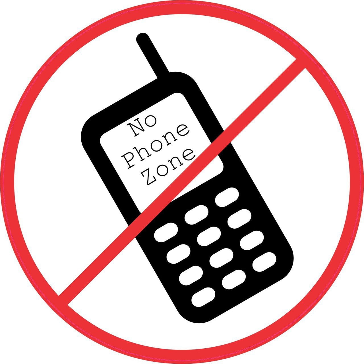4.75inx4.75in No Phone Zone Sign Vinyl Bumper Sticker Decal Window ...