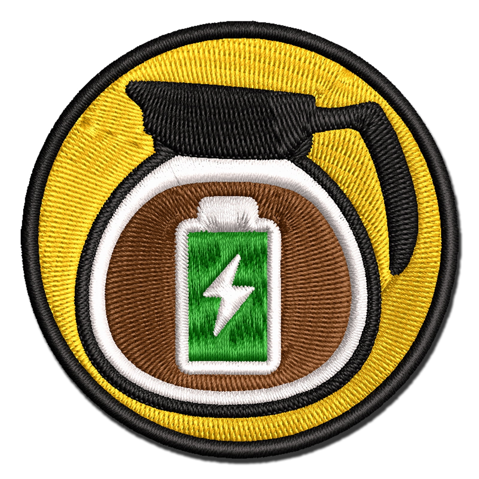 Charging Power Coffee Pot Applique Multi-Color Embroidered Iron-On ...