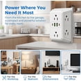 Wall Mount Outlet Extender, 6 Spaced Outlets, with Night Light ...