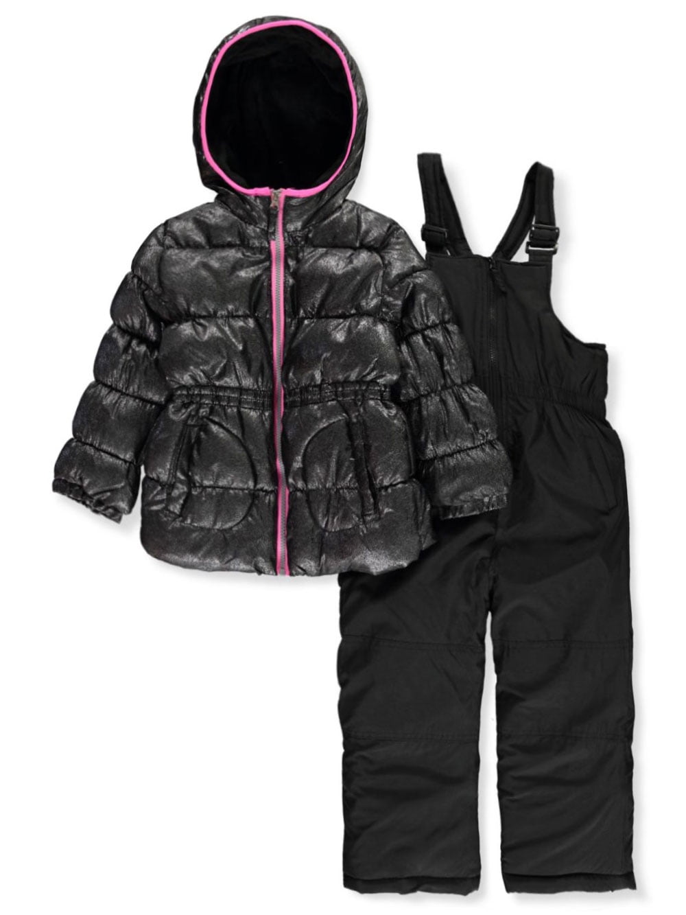 Pink Platinum Girls' Polka Grid 2-Piece Snowsuit with Ear Warmer ...