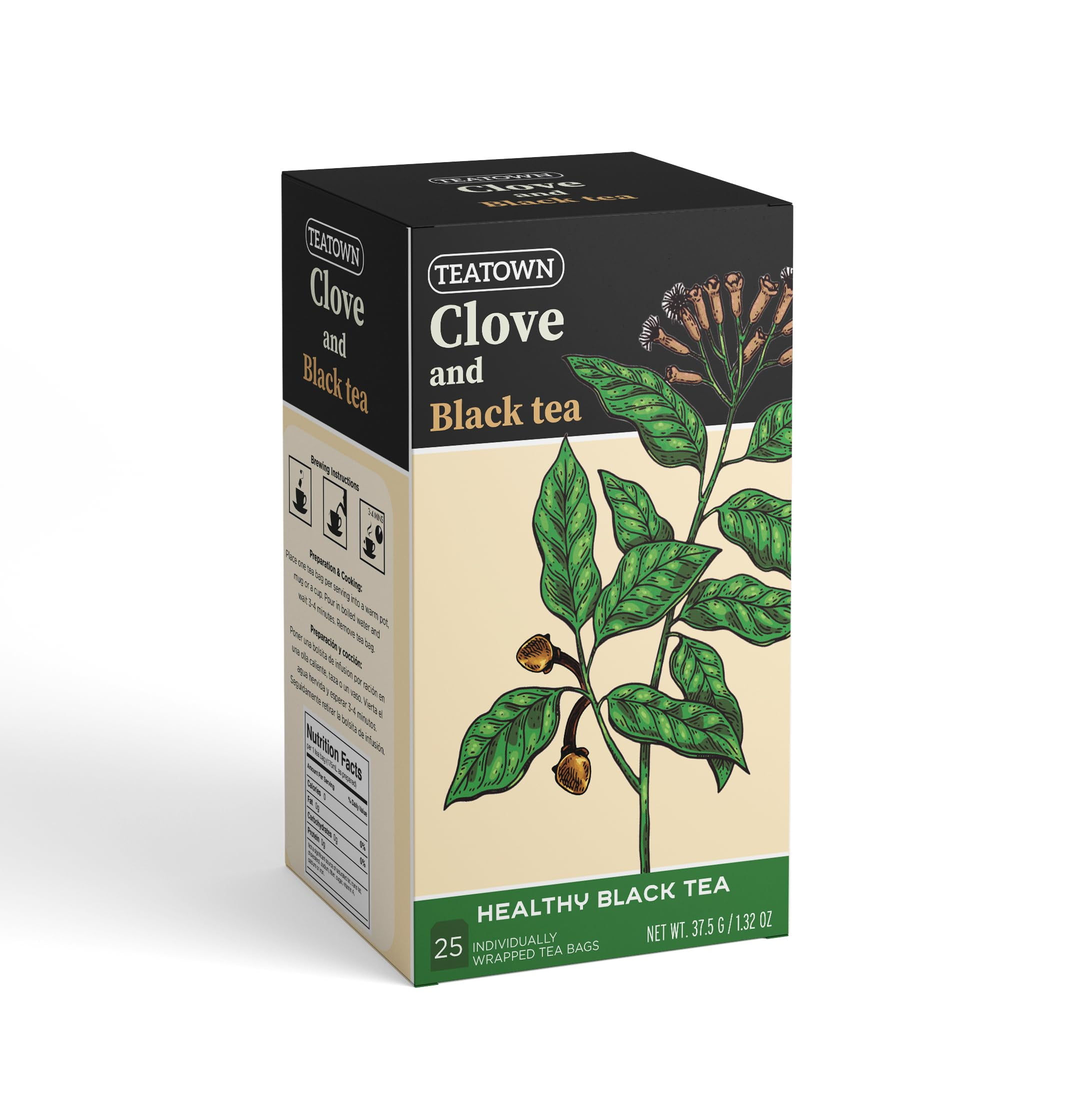 Premium Single Origin Clove Black Ceylon Tea Bags 25 Count Individually ...