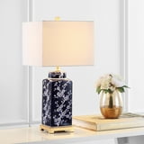 Safavieh Zora Floral 25.5 in. H Table Lamp, Navy/White, Set of 2 ...