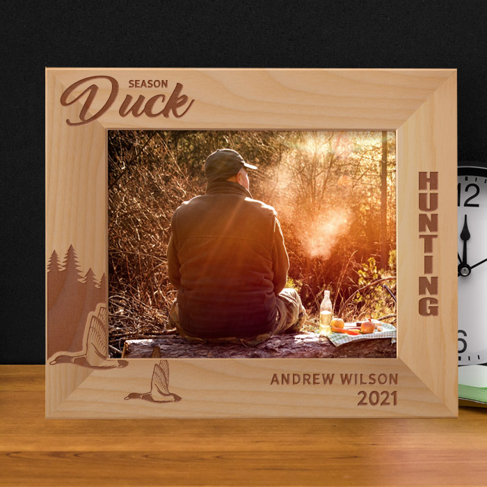Season Duck Hunting Personalized Wooden Frame-10" x 8" Brown Horizontal ...