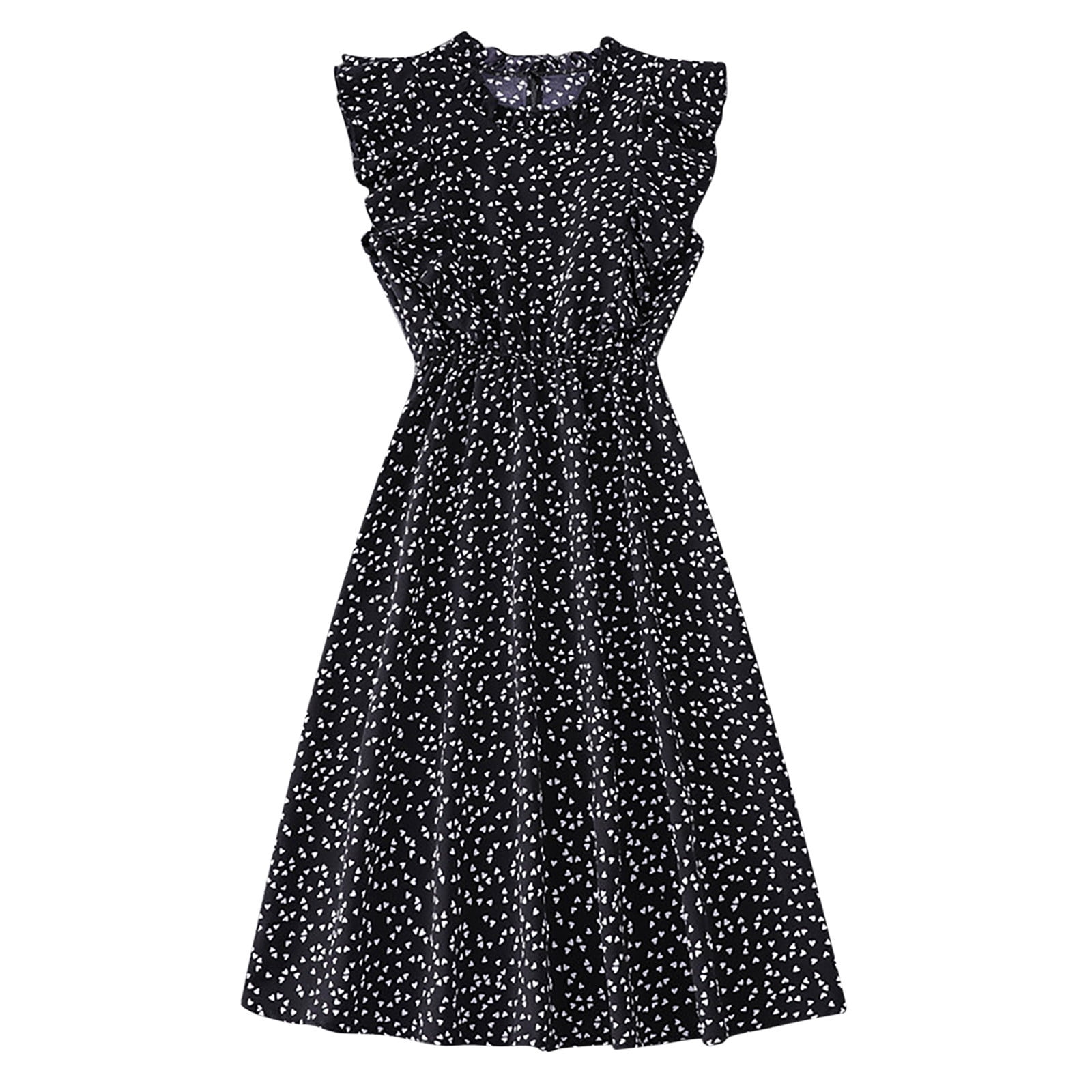 Leutsin Plus Size Women Casual Summer Dress V-Neck Short Sleeve Print ...