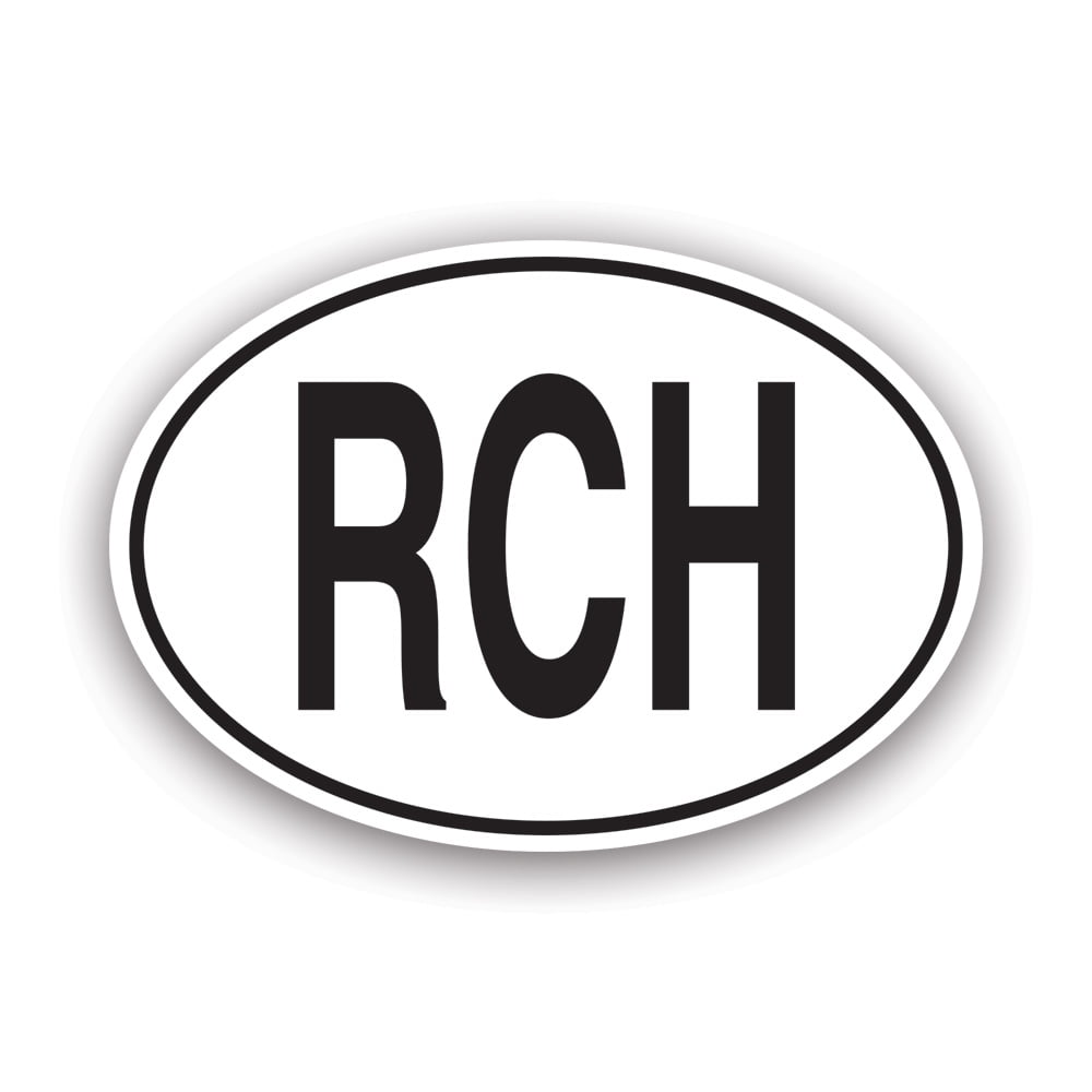 RCH Chile Country Code Oval Sticker Decal - Self Adhesive Vinyl ...