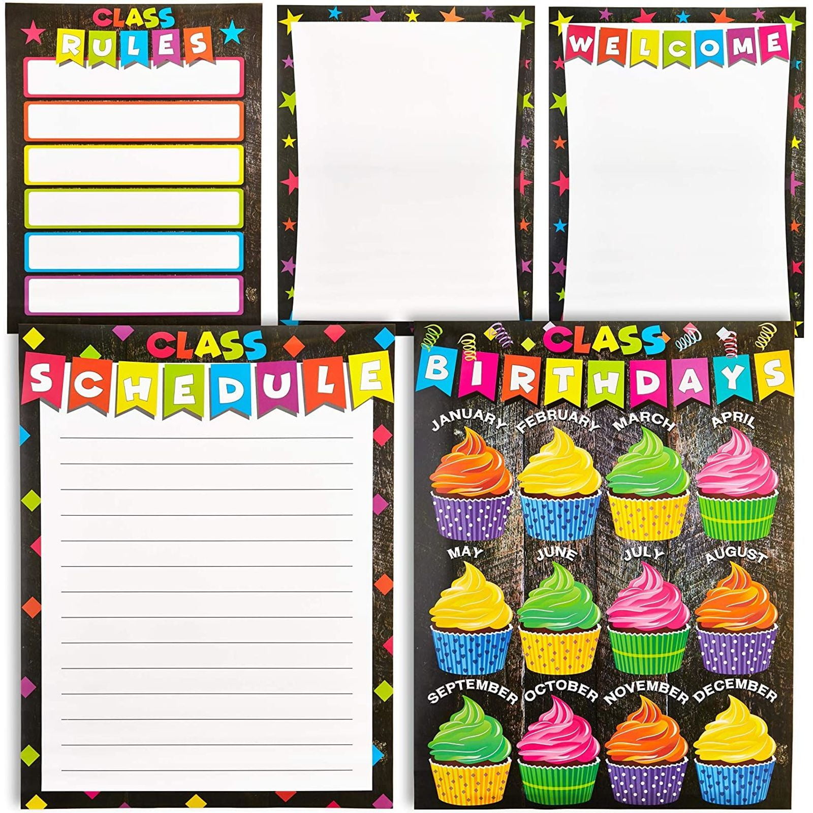 Classroom Poster Set, Includes Welcome, Class Rules, Schedule, and ...