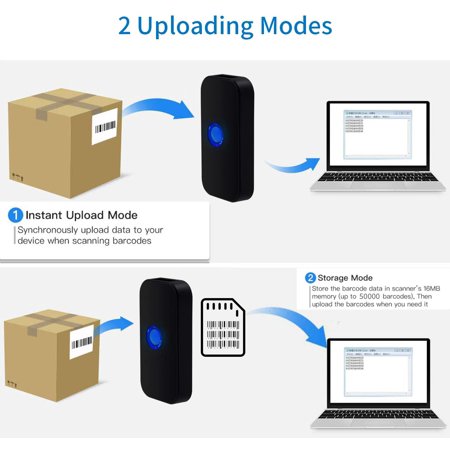 Bluetooth Wireless Barcode Scanner,Alacrity USB Portable Handheld 1D ...
