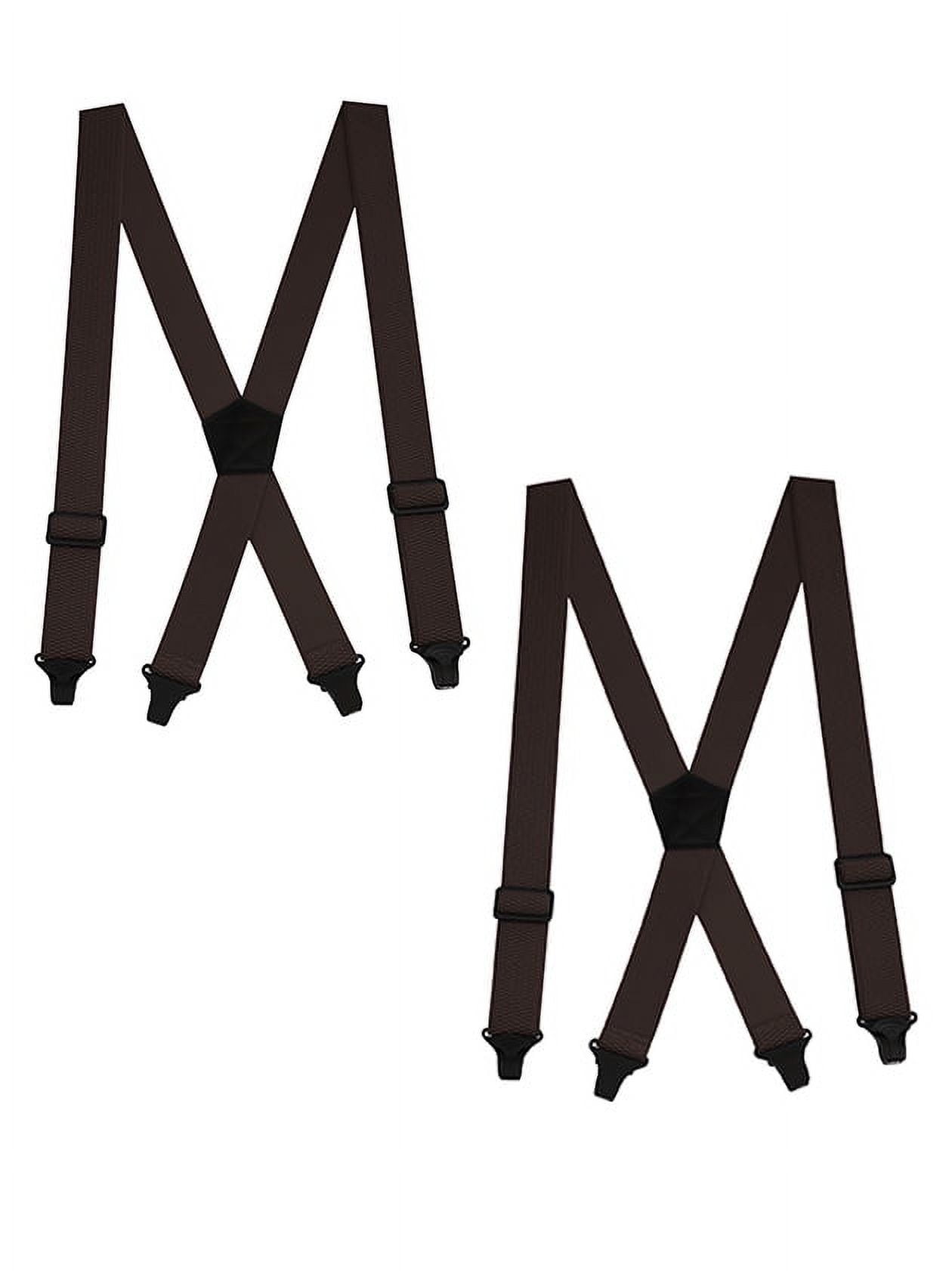 Buyless Fashion Heavy Duty 2 Pack Suspenders for Men - 48" Adjustable ...
