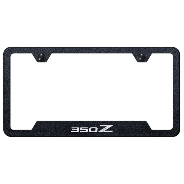 Nissan 350Z Laser Etched Logo Cut-Out License Plate Frame (Rugged Black ...