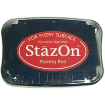 StazOn Craft Stamp Solvent Ink Pad Large, Quick Dry, Blazing Red Color ...