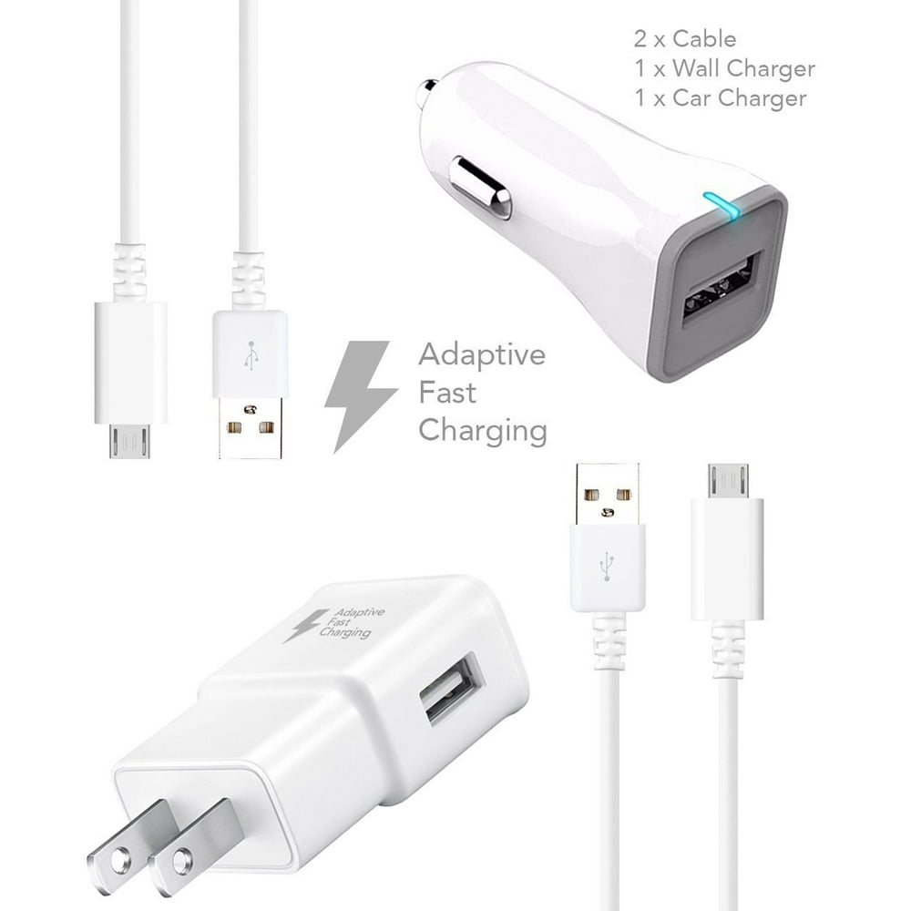 Samsung Galaxy Tab 4 10.1 Adaptive Fast Charger Micro USB 2.0 Cable Kit ...