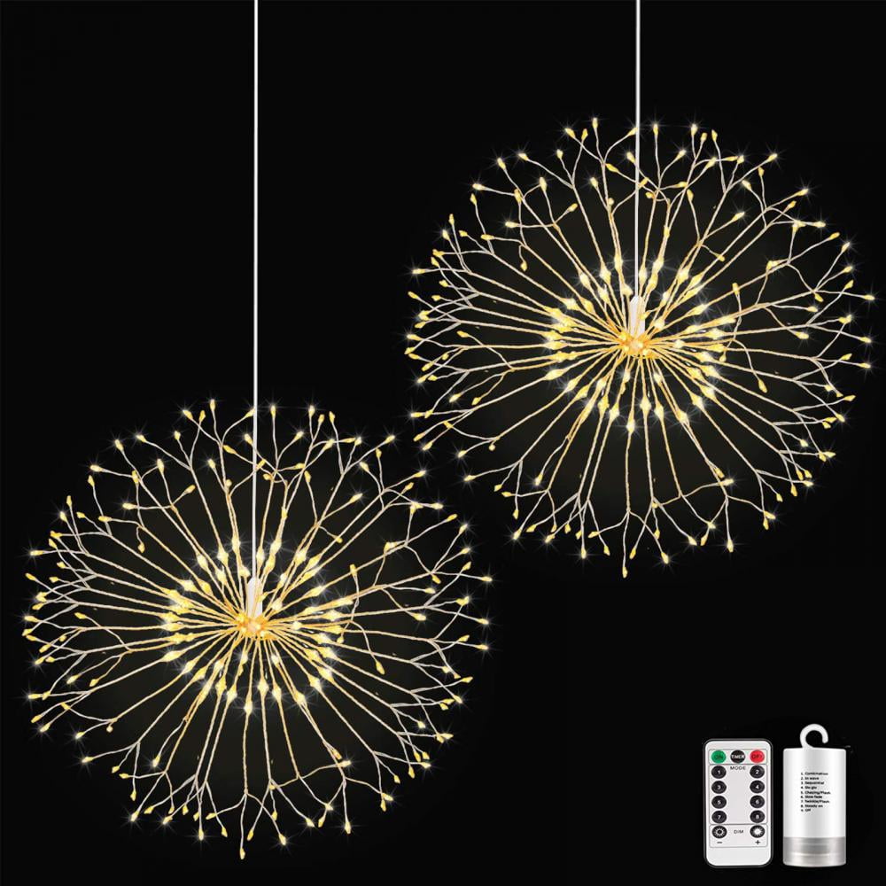 Firework Lights Copper Wire 198LED Lights, 8 Modes Dandelion Lights ...