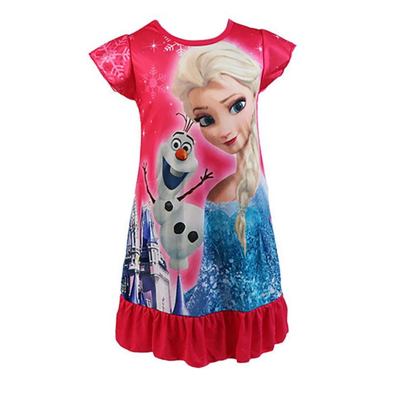 Little Girls Princess Pajamas Nightgown Toddler Printed Nightdress ...