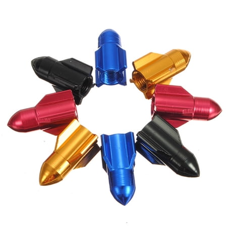 Bike Biycle Durable Aluminium Alloy Rocket Shaped Valve Stem Caps ...