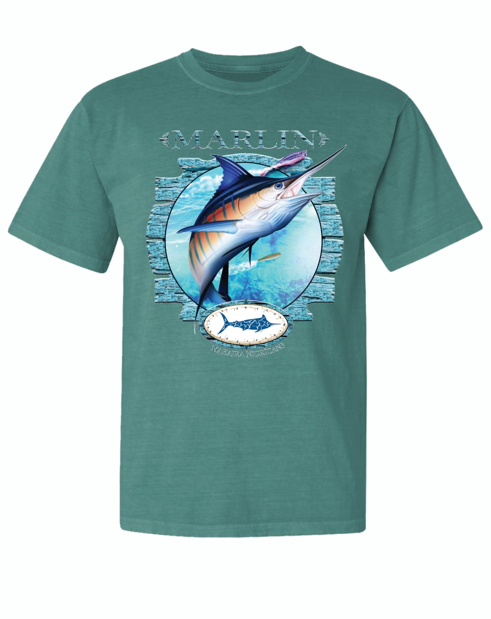 Wild Bobby, Blue Marlin Fish, Fishing, Garment-Dyed Washed Look Short ...