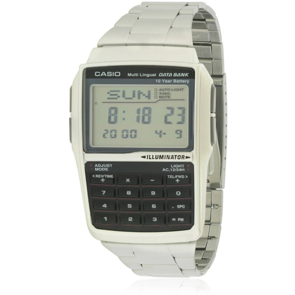 Casio - Data Bank Stainless Steel Mens Watch DBC32D-1A - Walmart.com ...