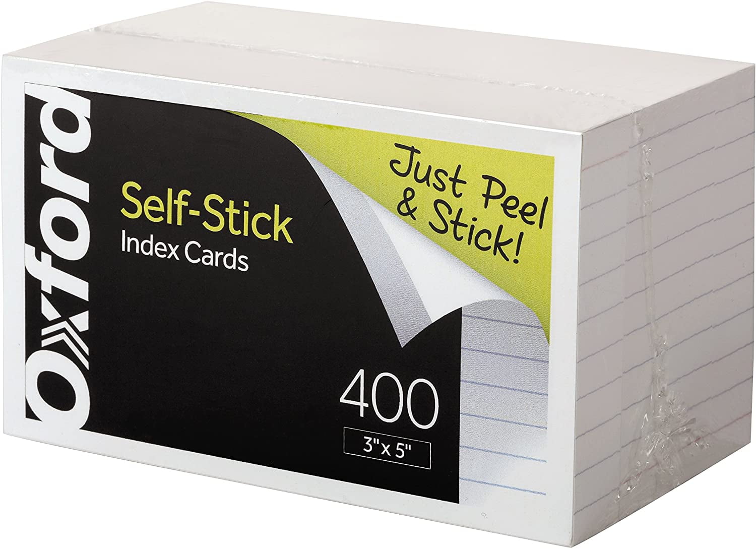 Oxford Self-Stick Index Cards, 3 x 5 Inch, Ruled, White, Premium Weight ...