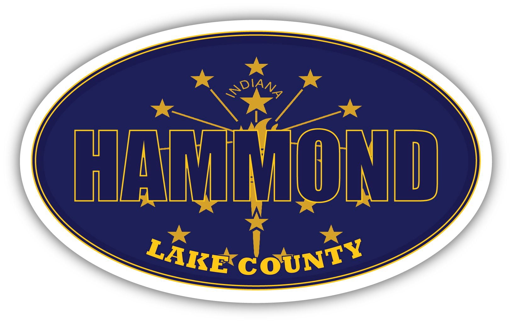 Hammond City Indiana State Flag | IN Flag Lake County Oval State Colors ...