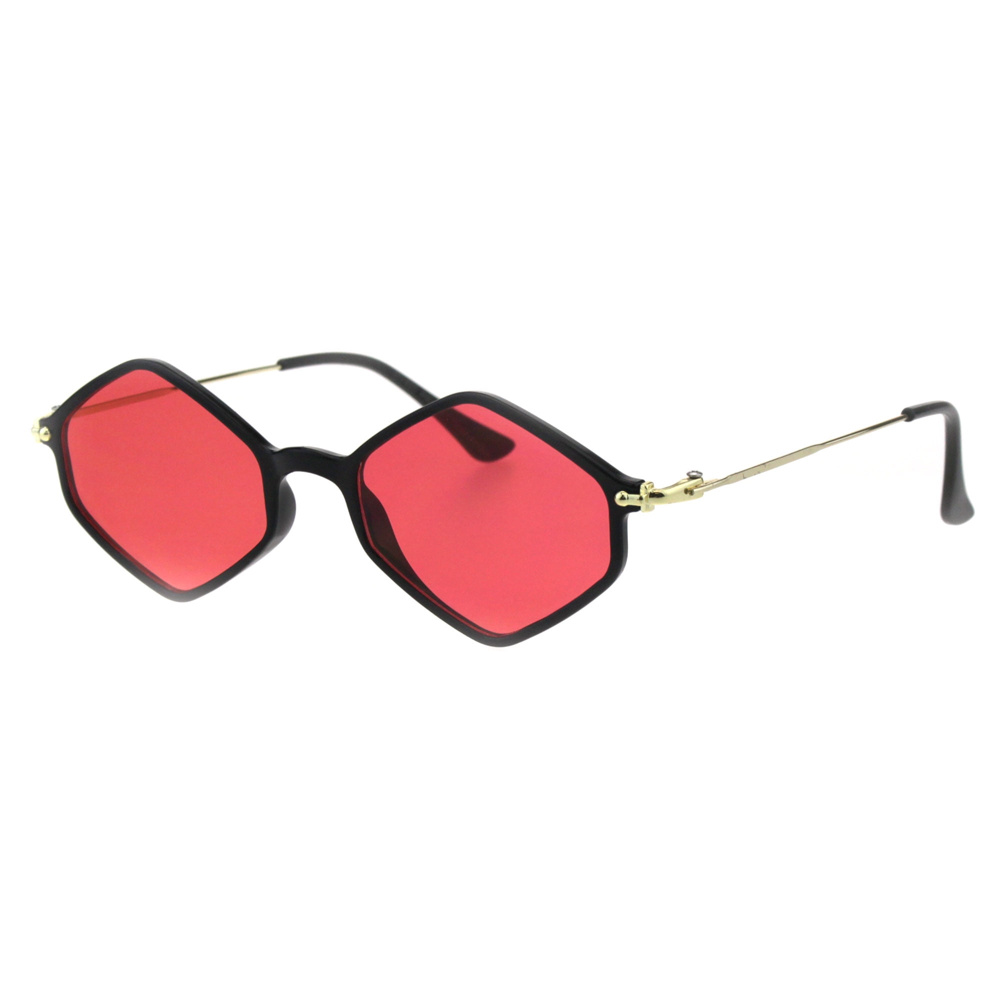 Pimp Diamond Shape Trendy Retro Vintage Hippie Sunglasses Black Red ...