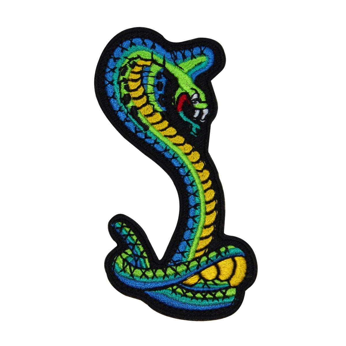 Blue Green Cobra Striking Patch Snake Serpent Coil Embroidered Iron On Applique - Walmart.com