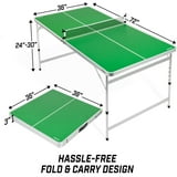GoSports 6 x 3 ft Mid-Size Table Tennis Table Set with Adjustable ...