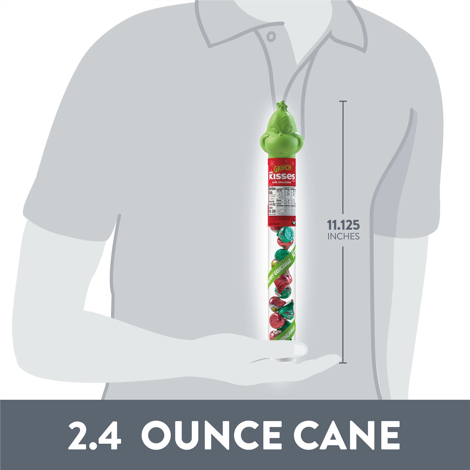 Buy HERSHEY'S, KISSES Grinch Milk Chocolate Christmas Candy, 2.4 oz ...